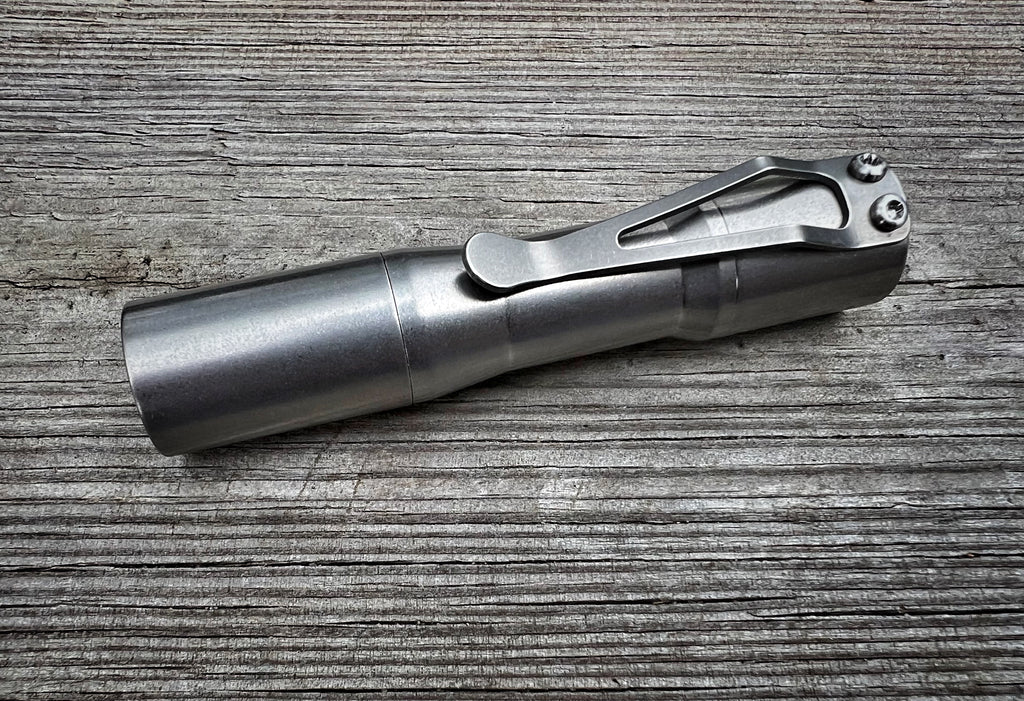 Mini Arc in Tumbled Titanium – CWF Custom Flashlights